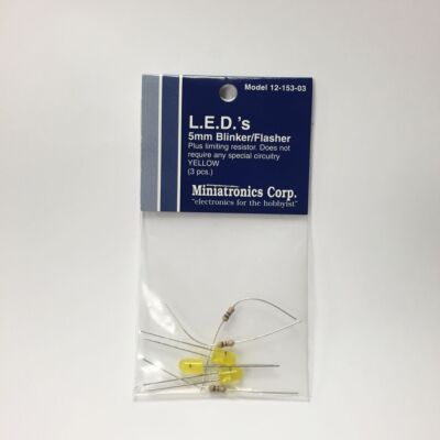 Miniatronics Blinker/Flasher Suberbrite LEDs 13/64in 5mm Diameter Yell ...