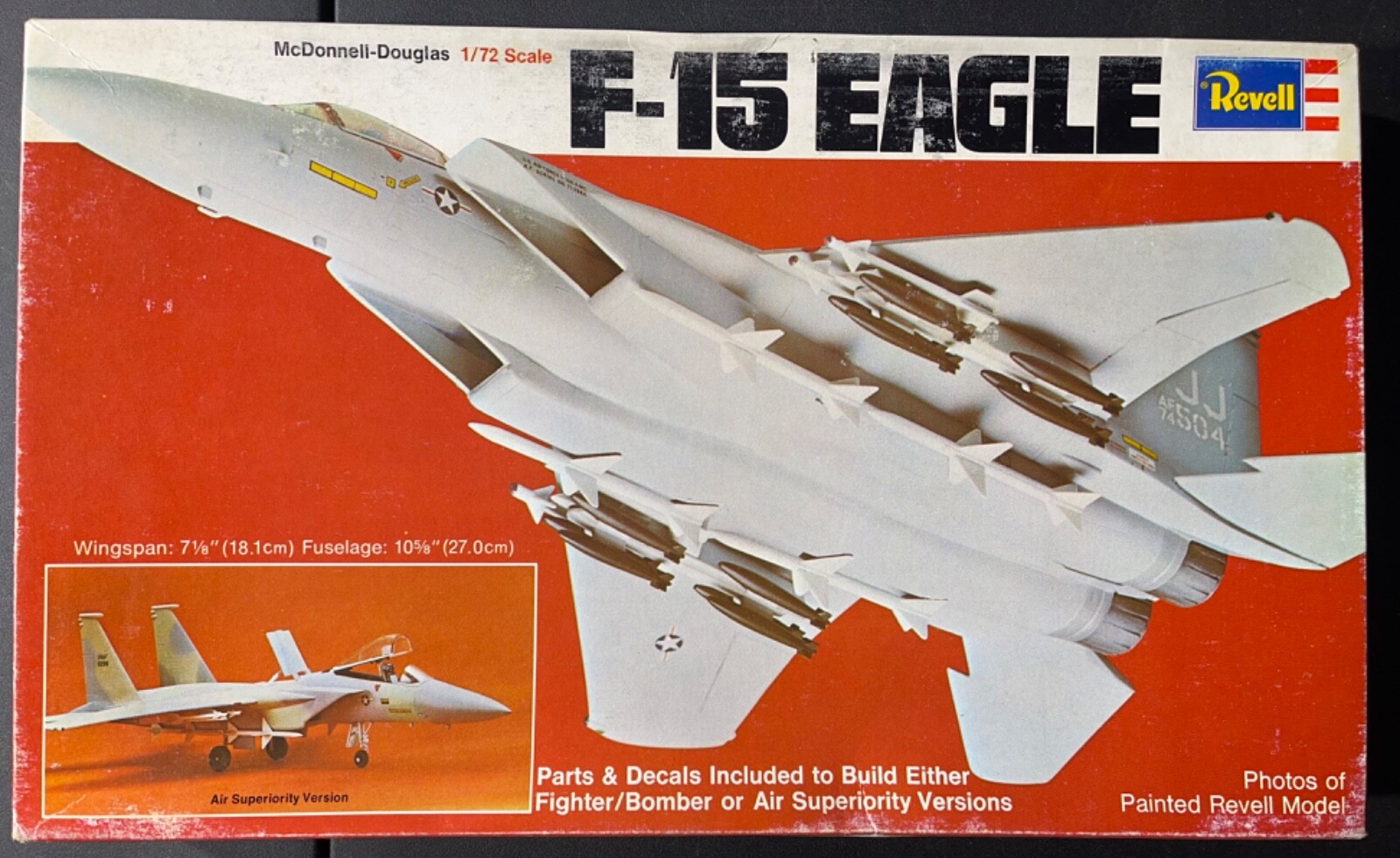 Revell F-15 Eagle Jet Fighter Plane Model Kit 1/72 1975 H-254 L10 for ...