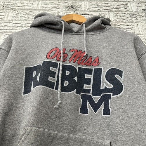 Vintage Faded Ole Miss Rebels Grey Sweatshirt Medium Minor Rip in Sleeve Hoodie | eBay
