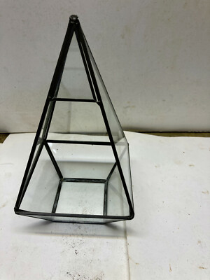Hanging Glass Pyramid Terrarium 8 in pre owned free shipping | eBay