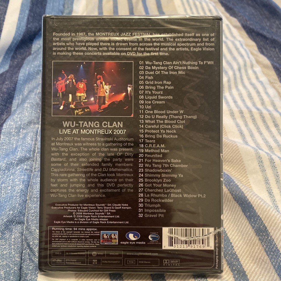WU-TANG CLAN Live At Montreux 2007 DVD, NEW and Factory-Sealed, 94 ...