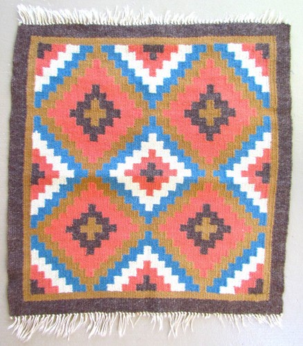 SMALL VINTAGE NATIVE AMERICAN WOVEN WOOL RUG 18X19" | eBay