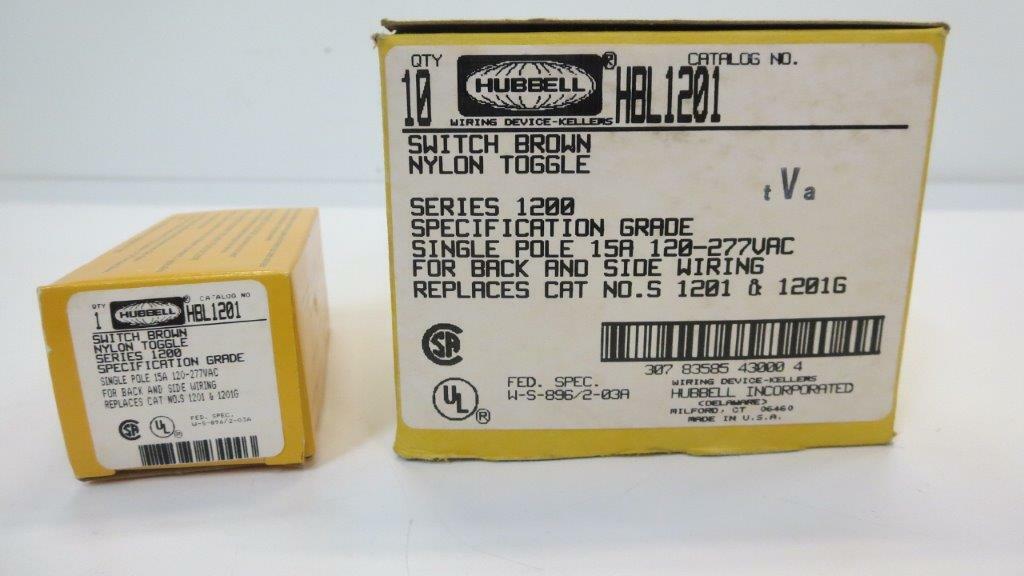 HUBBELL HBL1201 SWITCH BROWN SERIES 1200 - LOT OF 8 PCS | eBay