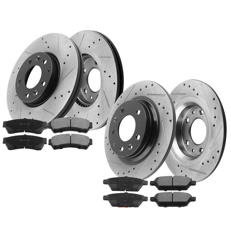 Front & Rear Rotors + Brake Pads for 2011 - 2014 2015 Hyundai Sonata ...