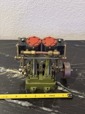 RARE STEAM ENGINE STUART WARNER MARINE Twin Double Vertical Engine D10 ...