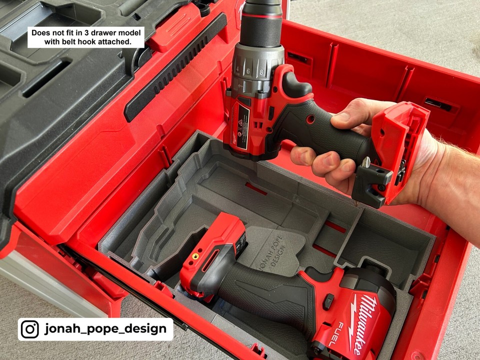Milwaukee Packout Tool Box Drawer Insert for M18 Drill and Impact ...