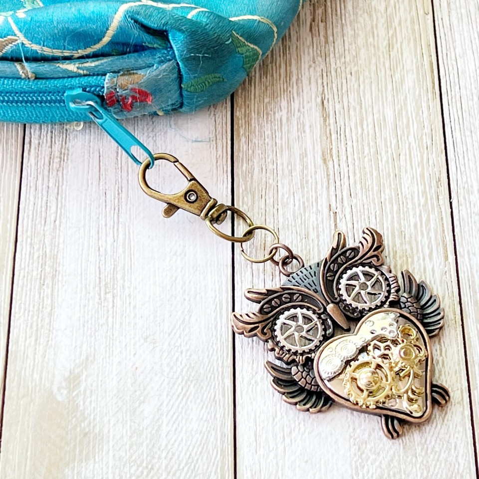 Steampunk Owl Zipper Pull Keychain Purse Charm | eBay