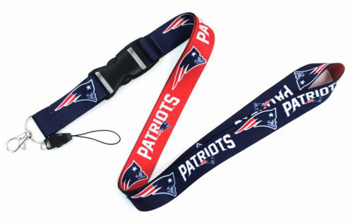 New England Patriots Solid Snap Buckle Key Chain Cell Badge Holder Logo ...