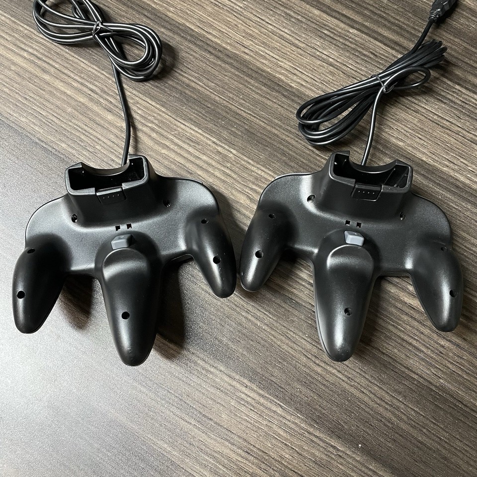 Lot of 2x Black Nintendo 64 N64 Controllers USB Wired PC Raspberry Pi ...