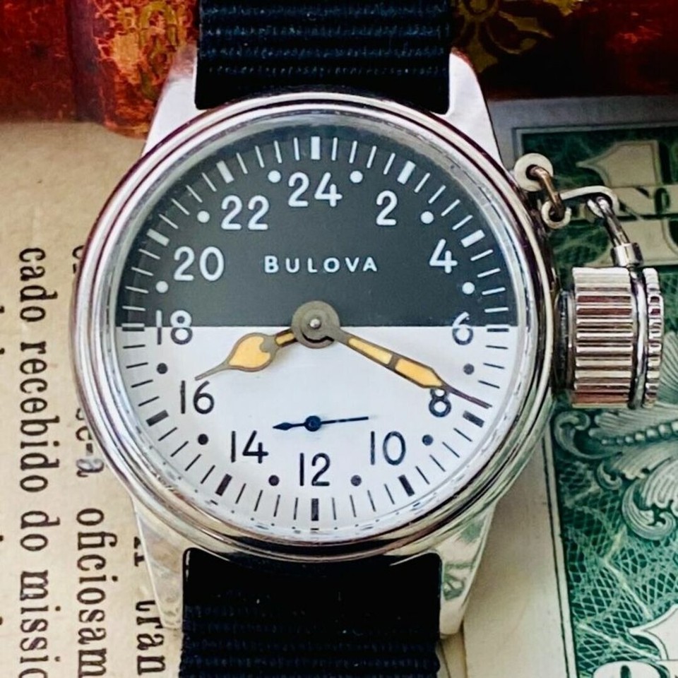 Bulova 10BM UDT5 Military Watch 24H Dial 1940s OH NATO Strap Men's ...