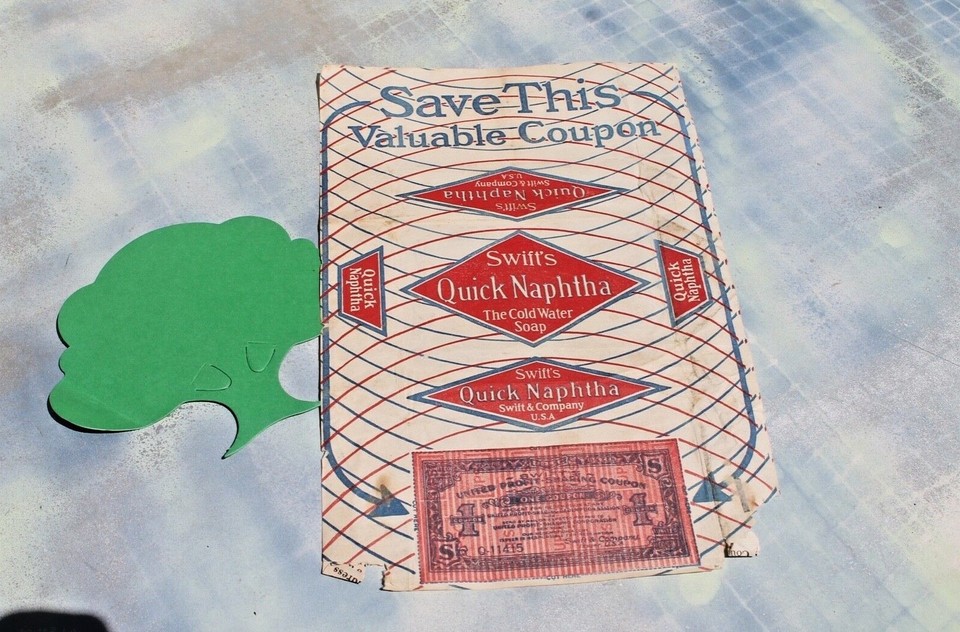 Vtg Swift's Quick Naphtha Cold Water Soap Label with Coupon, 1920’s ...