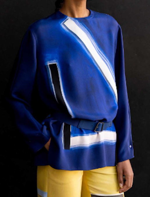 AKRIS Blue Angel Top / Blouse SZ 44 = US 12 - NWOT - RT $1,390.00 + Tx ...