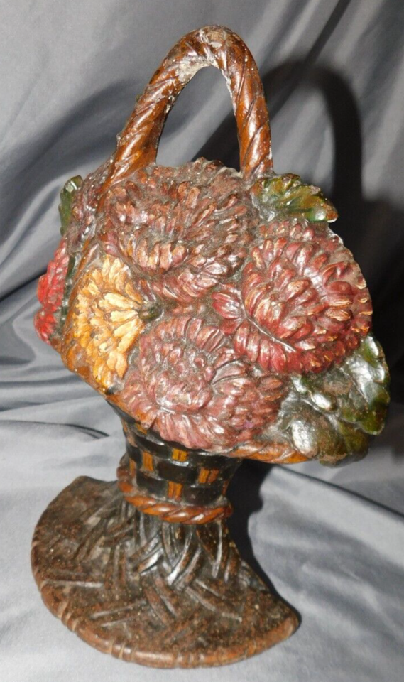 RARE ANTIQUE WAVERLY STUDIO CAST IRON DOORSTOP FLOWER BASKET~NOV 1926~ 9 1/4" #1 | eBay