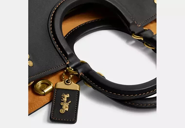 ️ COACH Rae Tote 2way Shoulder Bag CH787 Brass / Black Glovetanned ...