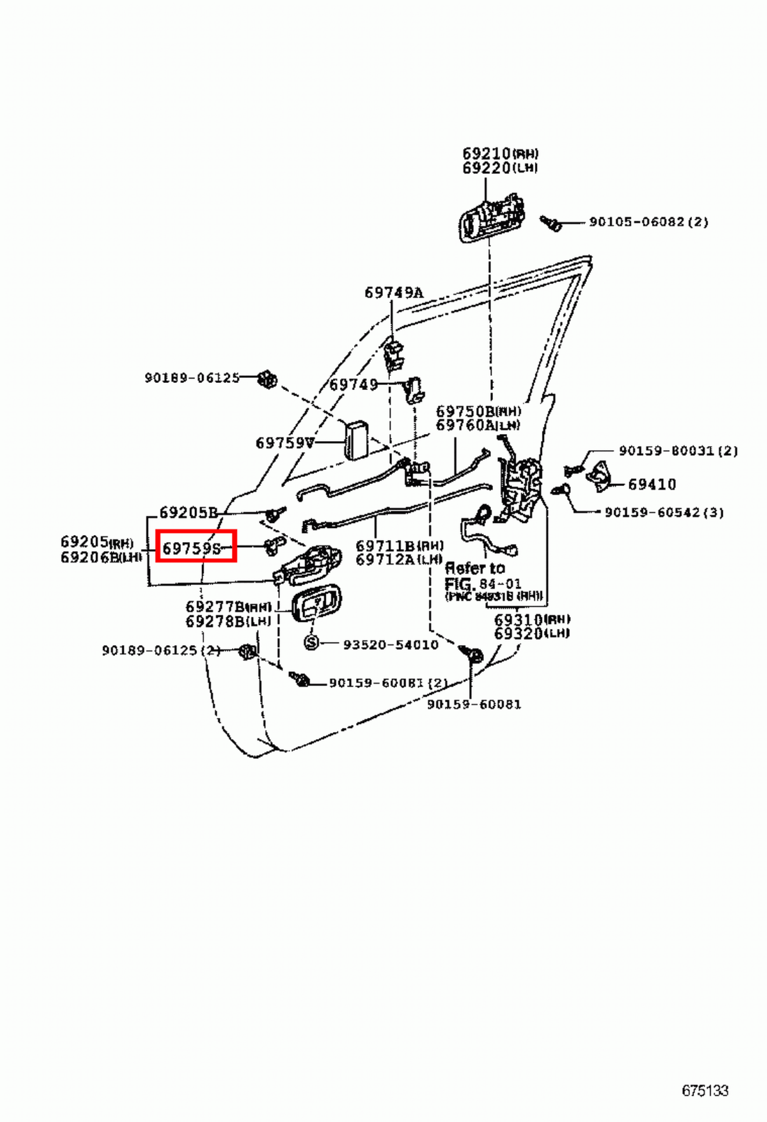 Genuine Hiace LH112 LH108 LH105 LH104 LH103 Front Inner Door Handle ...