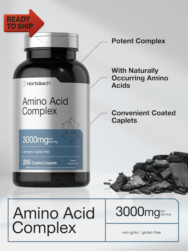 Amino Acid Complex 3000Mg | 360 Caplets | Non-Gmo, Gluten Free Amino ...