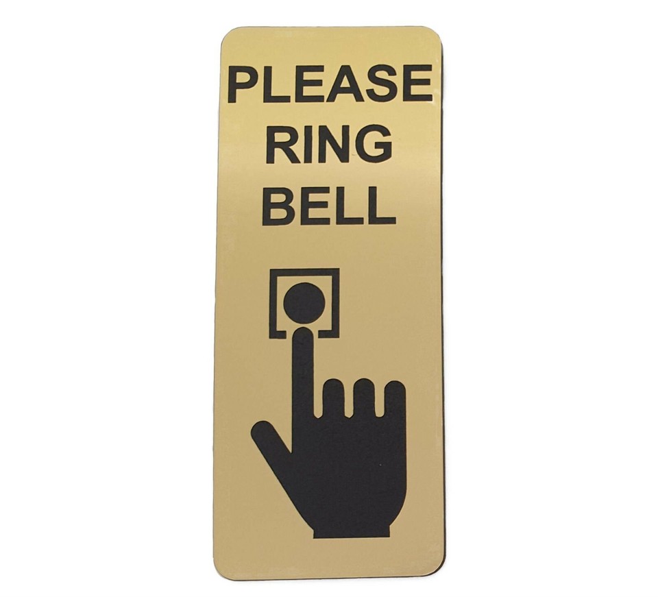 Please Ring Bell Sign Plaque Door Doorbell Buzzer Push Button Intercom ...