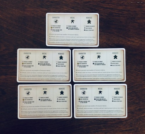 Scythe | All 5 Quick-Start Cards | Official Replacement/Extra Game ...