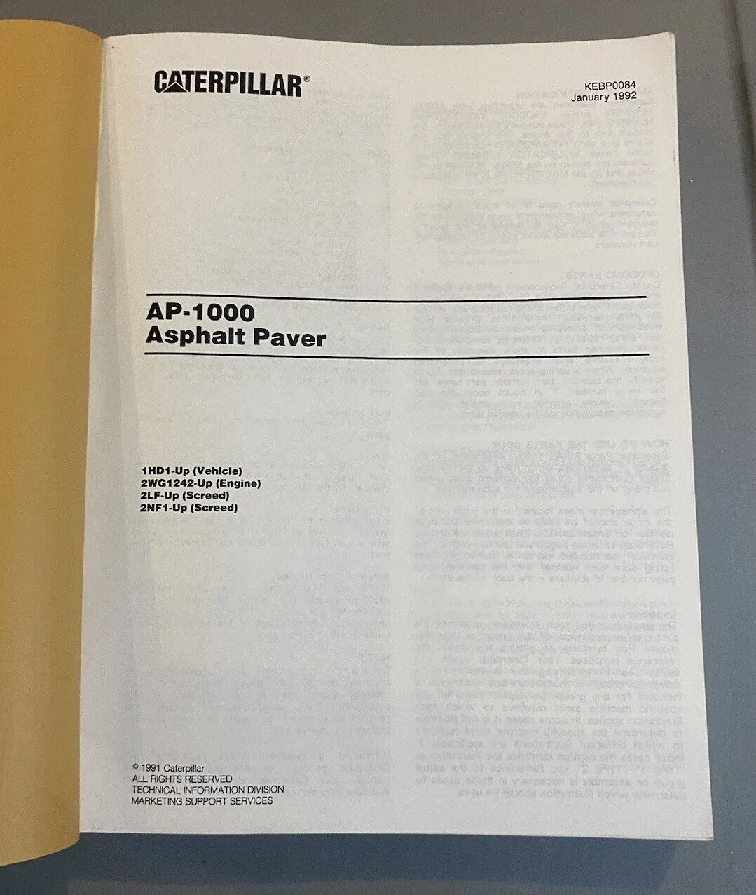 CAT Caterpillar Ap1000 Ap-1000 Parts Manual 1hd1-up for sale online | eBay