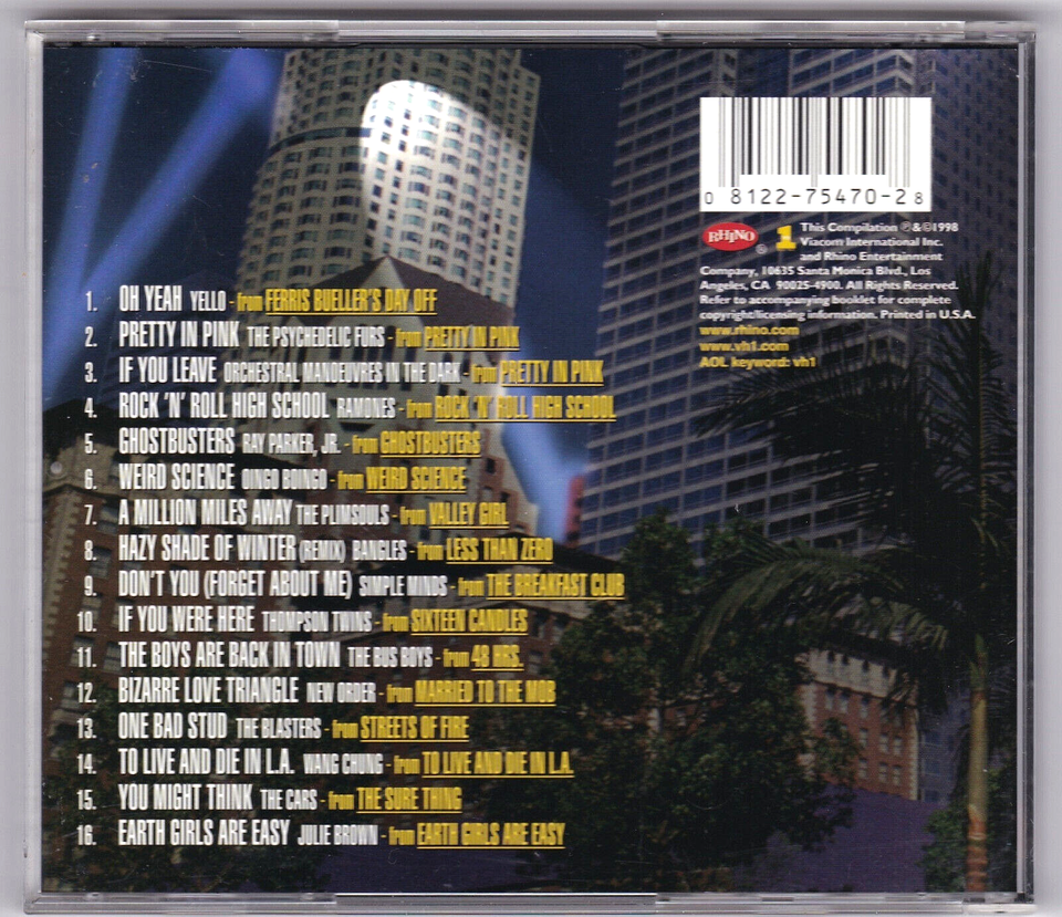 VH1: THE BIG MOVIES, 80's, RHINO CD, OINGO BOINGO, YELLO, NEW ORDER ...