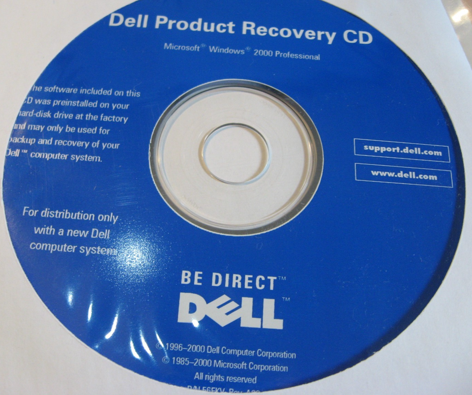 Dell PC Product Recovery CD-ROM Disk 56FKV Rev. A00 W2K - Used | eBay