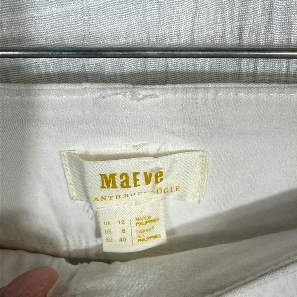 Anthropologie Maeve The Naomi Wide Leg White Flare Pants size 8 | eBay