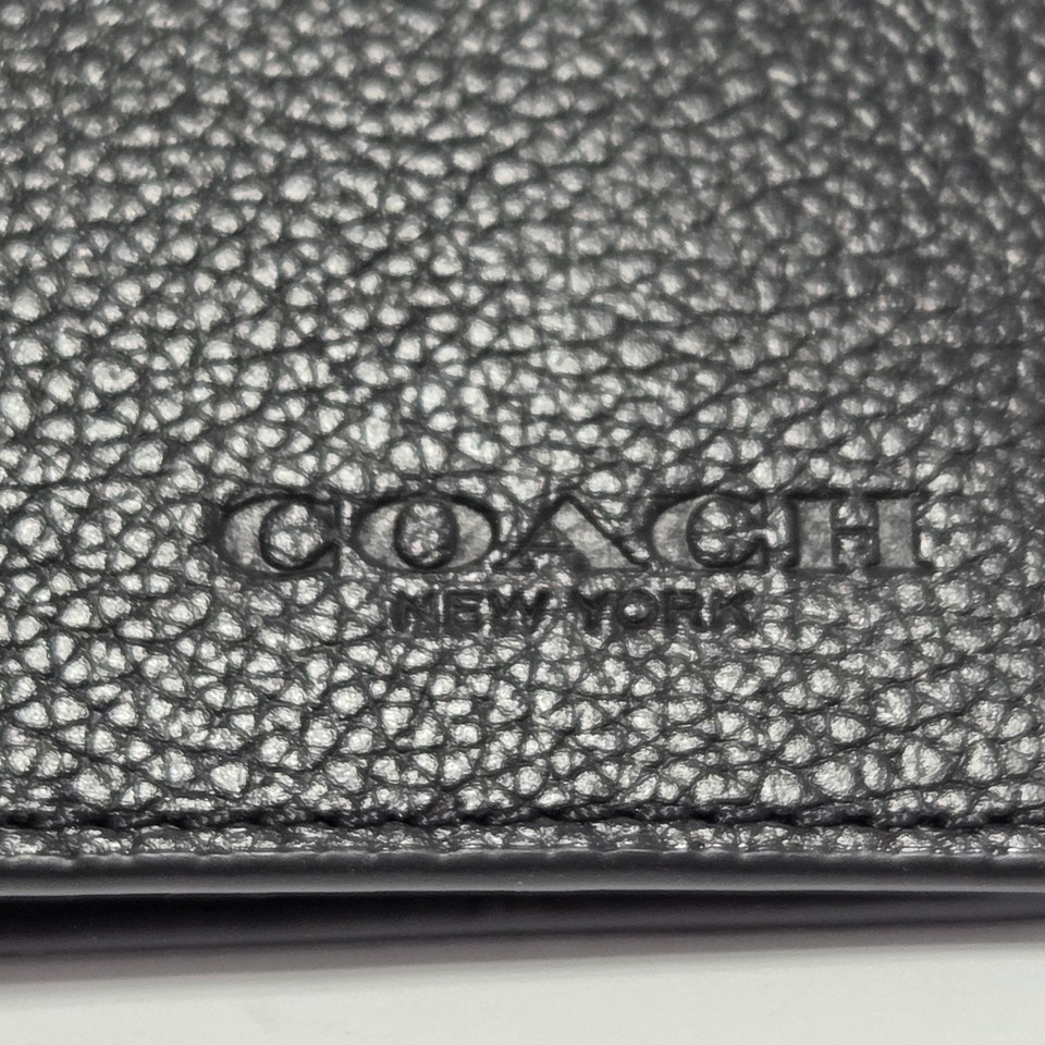 AUTHENTIC COACH MENS BLACK WALLET INSERT NEW UNUSED PEBBLE FINISH | eBay