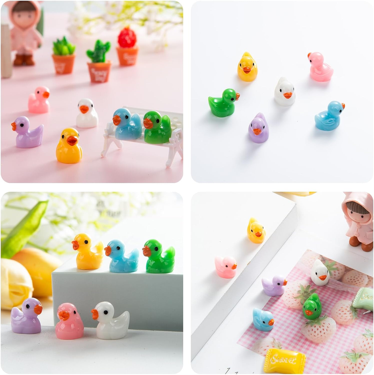 Mini Resin Ducks 150 Pcs Mini Resin Duck Figurines Cute Miniature Tiny ...