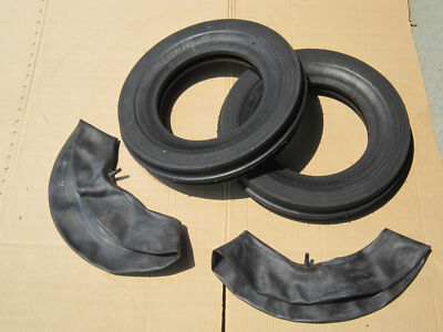 2 4.00-12 TRI TREAD FRONT TIRES + INNERTUBES MAHINDRA OLIVER WHITE ...