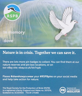 RSPB Pin Badge Special In Memory Dove 03097 | eBay UK