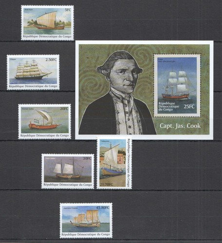 K1222 CONGO TRANSPORT SAILING SHIPS CAPTAIN COOK 1BL+1SET MNH | eBay
