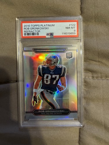 **2010 TOPPS PLATINUM REFRACTOR ROB GRONKOWSKI ROOKIE PSA 8 NEW ENGLAND ...