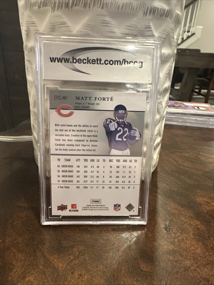 2008 Upper Deck Excell Rookie Cards #ERCMF Matt Forte BCCG 10 Mint | eBay