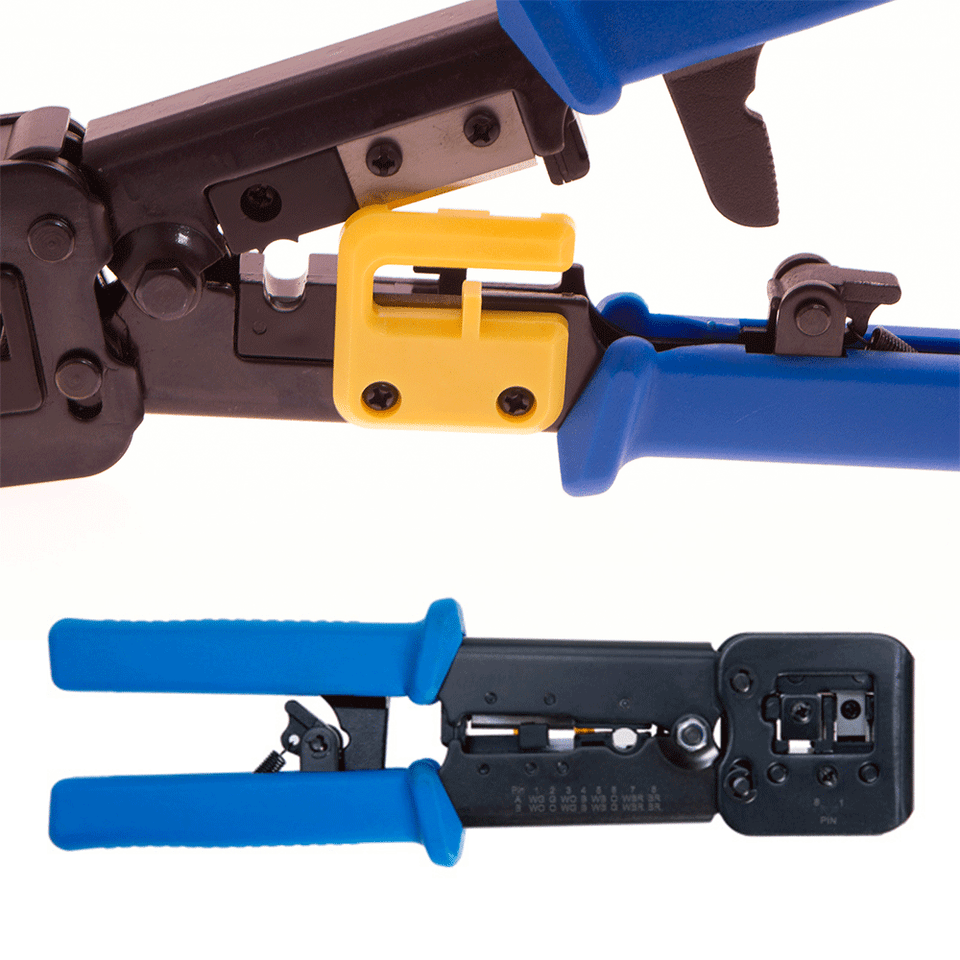 RJ45 Cat5e Cat6 Connector Crimping Tool End Pass Through Crimp Cutter ...