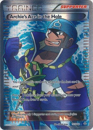 Archie's Ace in the Hole - 157/160 - Full Art Ultra Rare PL Pokemon XY ...