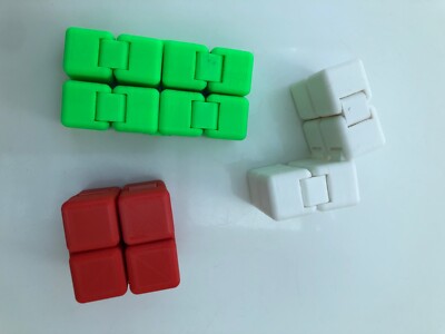 Fidget cube/Toy. Green , Red or White. 4cm cube extend to 8cm x 4 cm ...