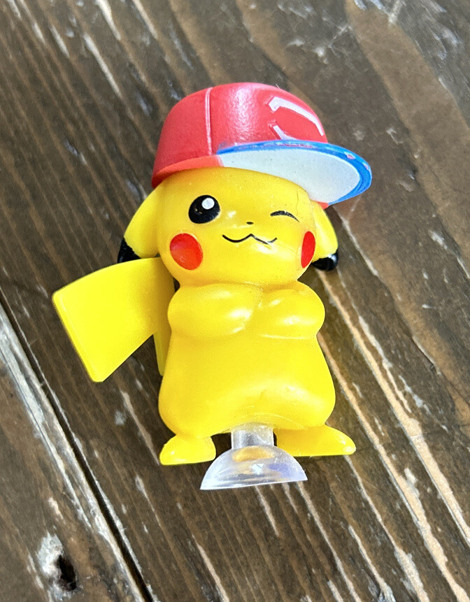 Pokemon Collectible Suction Cup Mini Figure 1.5” PIKACHU Winking ...