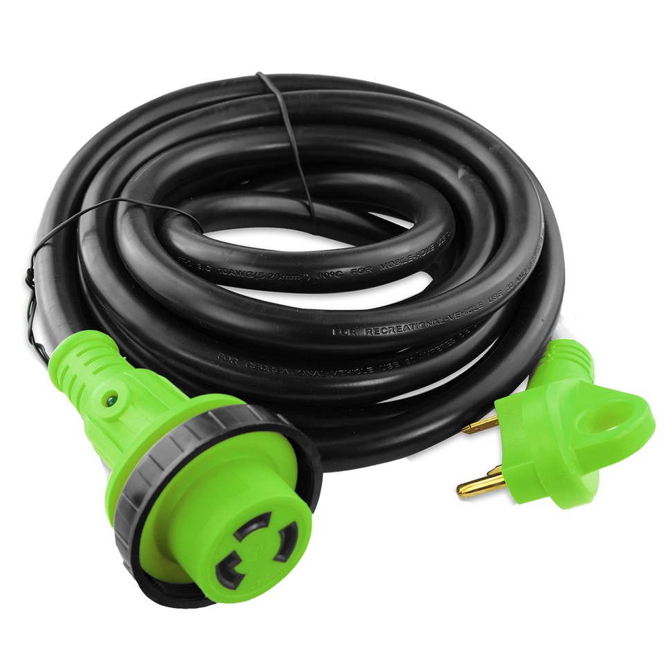 RV Power Cord 10 ft 30 amp Detachable Cable with LED Twist Lock ...