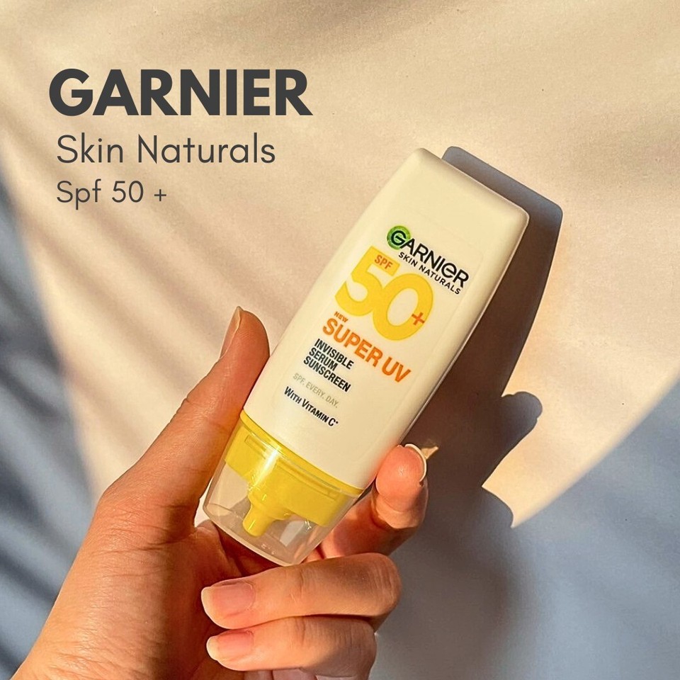 2x Garnier Super UV Invisible Serum Sunscreen light texture SPF 50+/PA ...