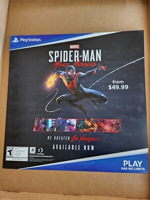Spider-Man Miles Morales Promotional Display Poster Sign 24x24 ...