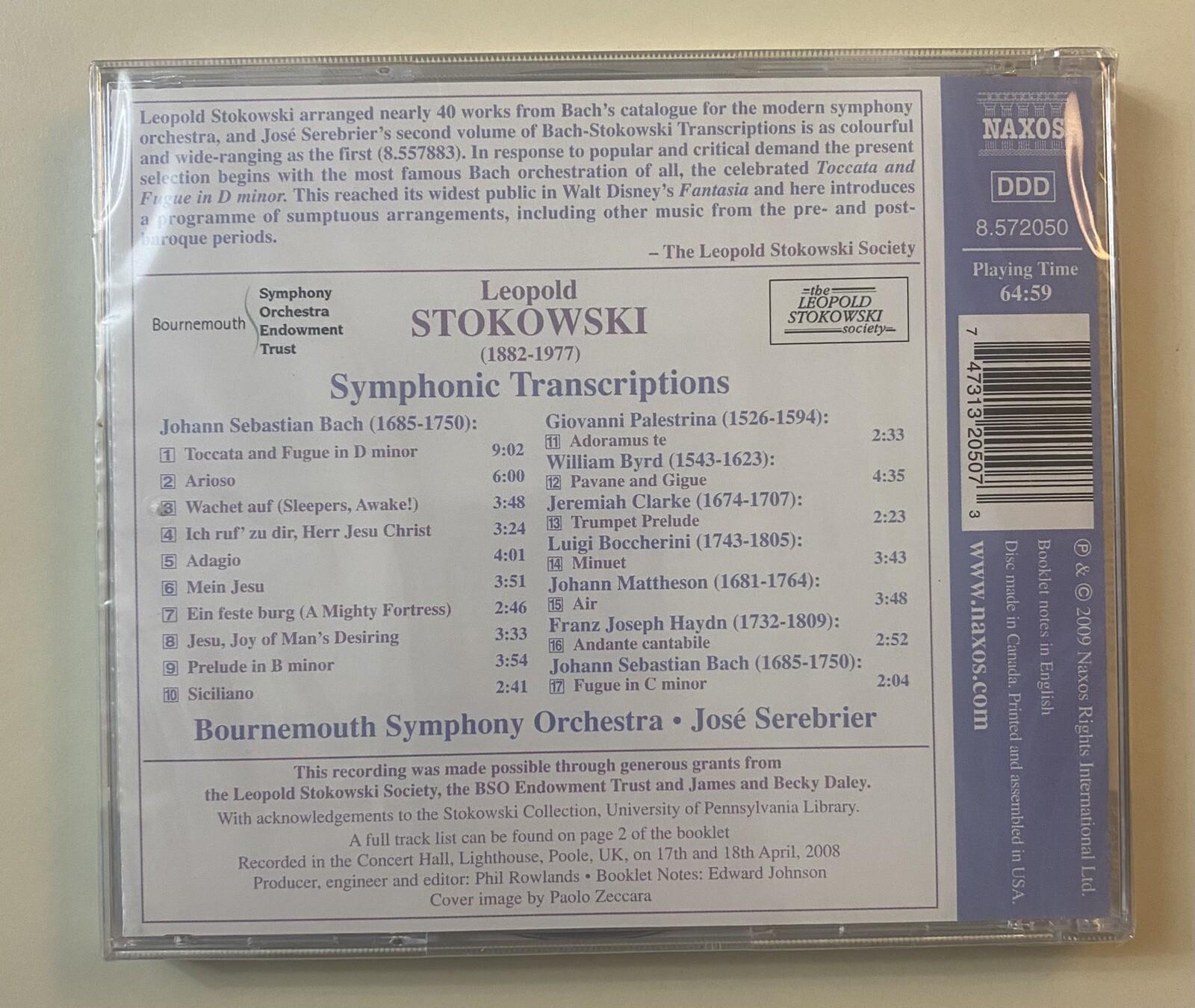 Bach Transcriptions 2 by Stokowski / Bournemouth So / Serebrier (CD, 2009) for sale online | eBay