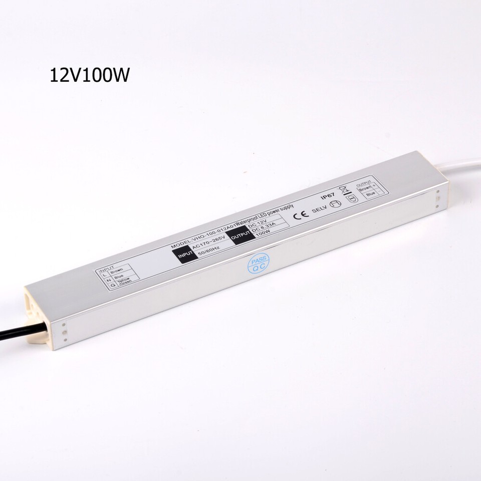 Waterproof Transformer 12V/24V 12W 20W 30W 50W 60W 100W LED Light Power ...