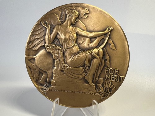 BEAUTIFUL MEDAL FOR MERIT AWARD BRONZE MEDAL WITH BOX, MEDALLIC ART CO ...