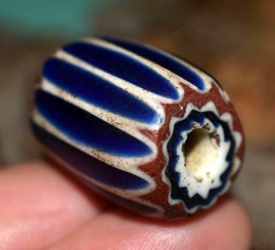 Antique Venetian Six Layer Chevron Italian Drawn Cane Glass Bead ...