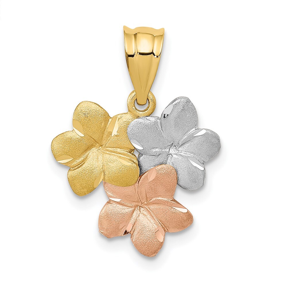 Real 14kt Tri-Color Flower Pendant | eBay