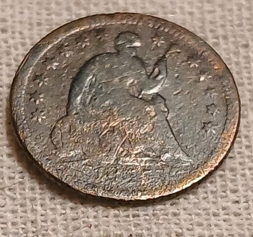 Half Dime Seated Liberty Silver Dug Coin Blown Date | eBay