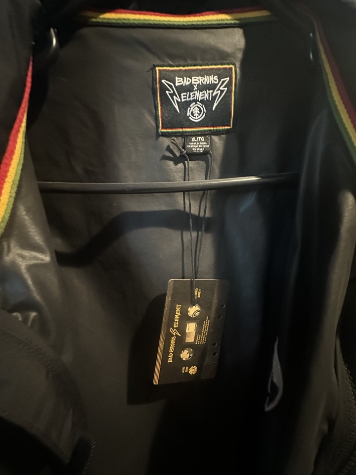Bad Brains x Element Jacket Windbreaker Black Collab Men XL ...