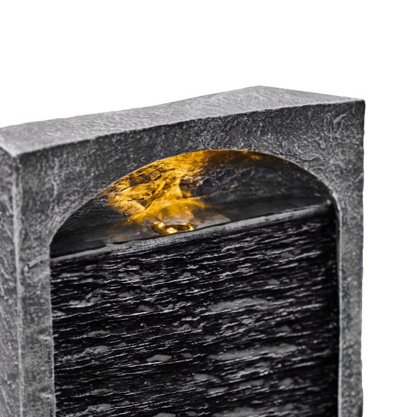 Garden Water Feature Outdoor LED Fountain Straight Waterfall Grey ...