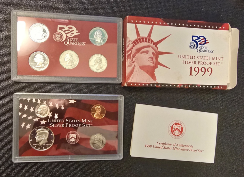 1999 -S SILVER US MINT PROOF SET 9 COINS w/ COA | eBay
