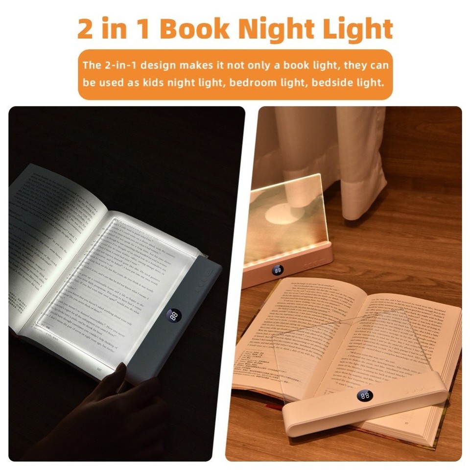 Rechargeable Smart LED Book Light with Warm Cool and Natural Light ...